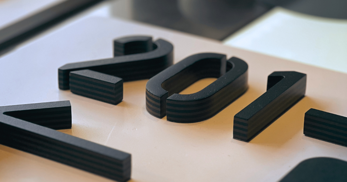 Explore surfaces for signage, made from recycled… | Surface Matter